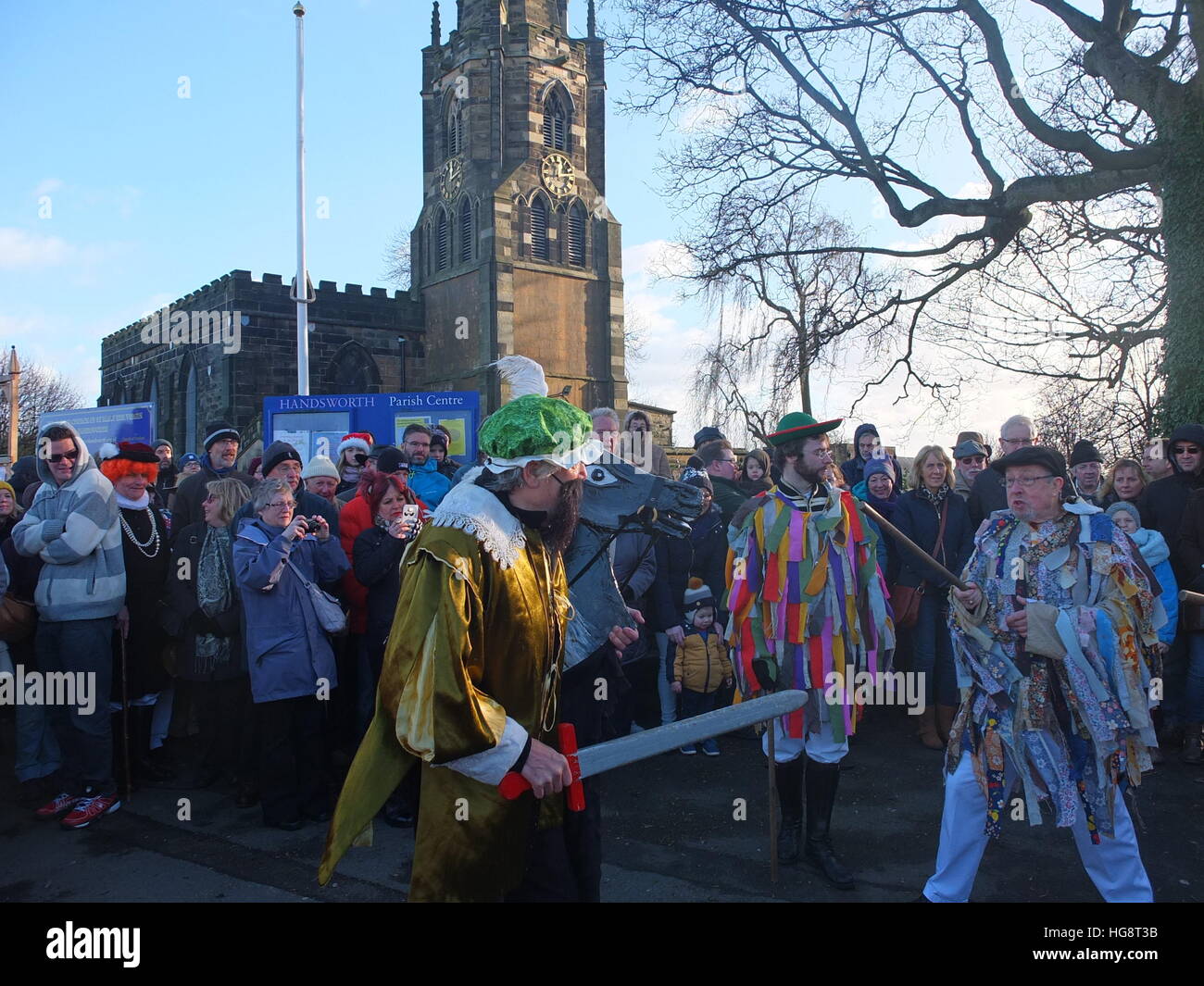 Members of Handsworth Sword Dancers perform a Robin Hood Mummer's Play ...