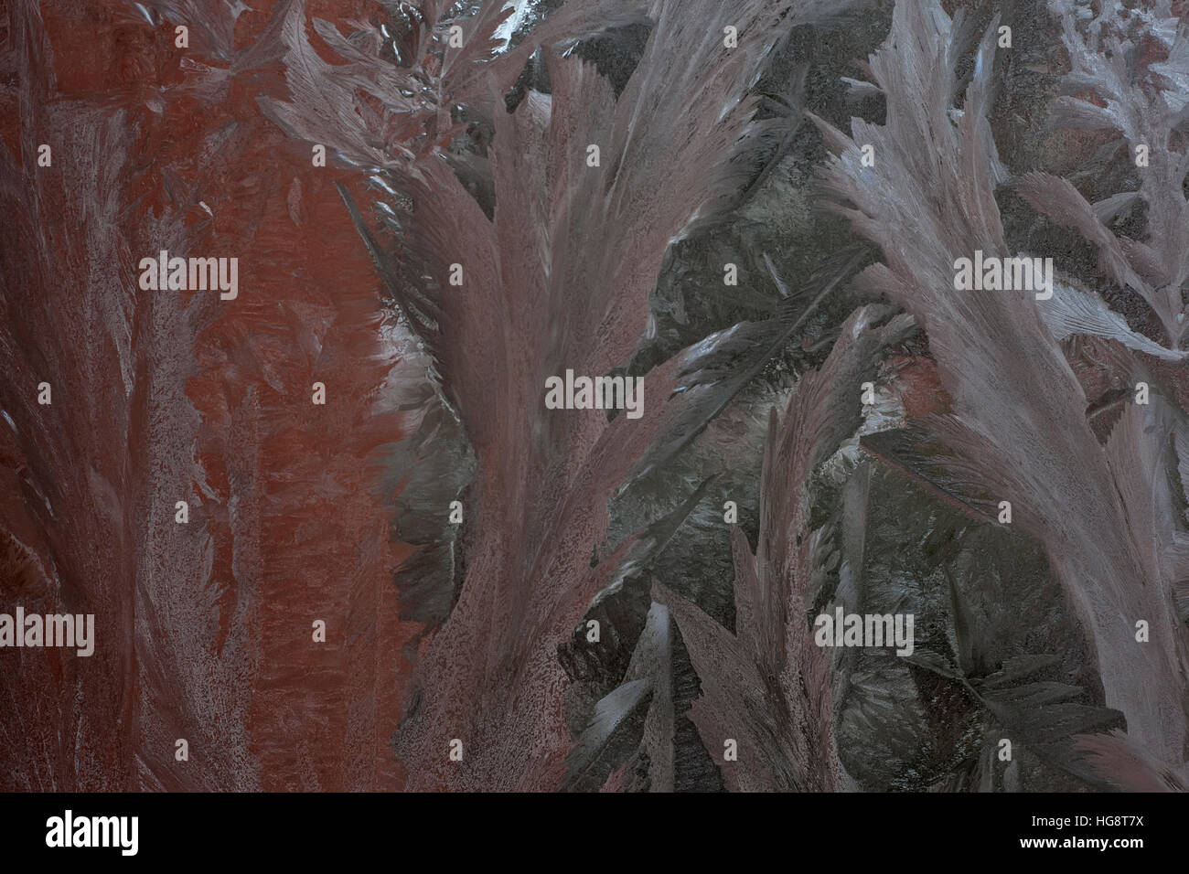 Patterns of ice on the window in winter Stock Photo - Alamy