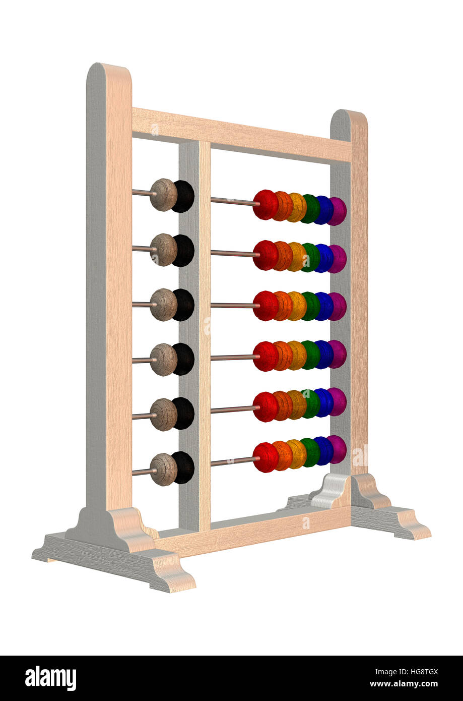3D rendering of an old abacus isolated on white background Stock Photo ...