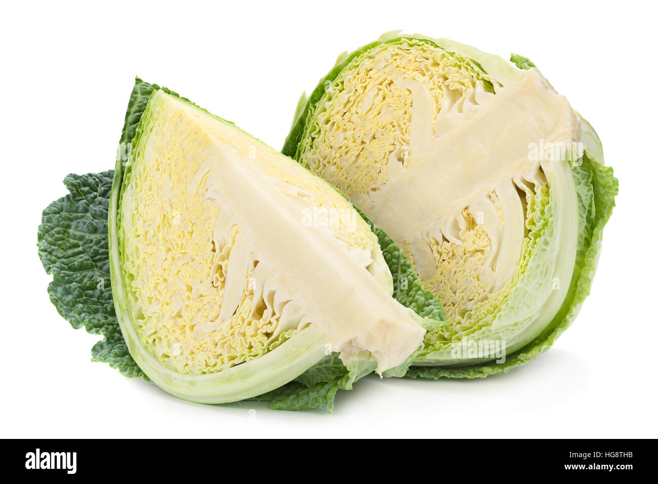Savoy cabbage vegetable isolated on white background Stock Photo - Alamy