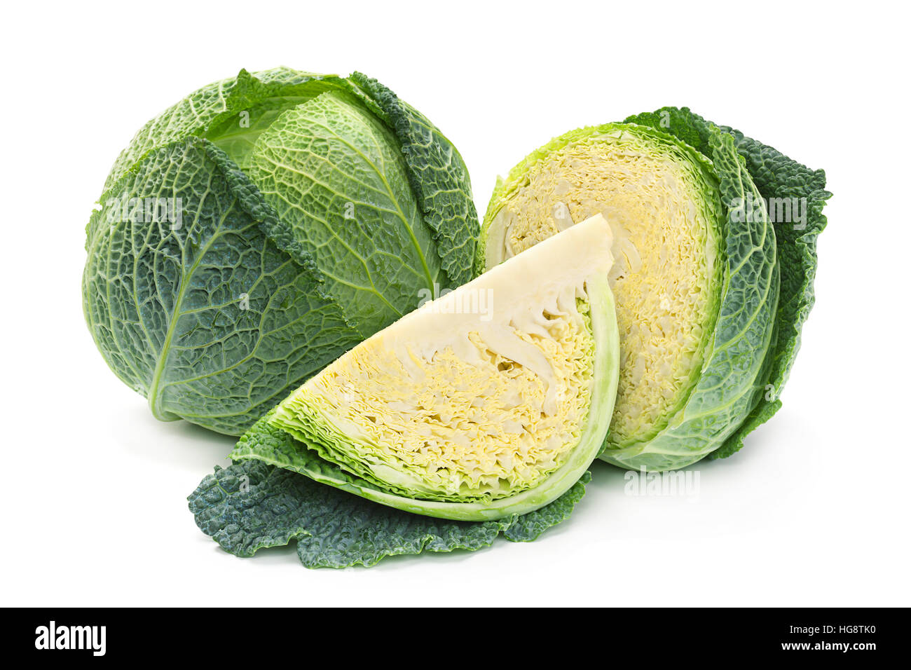 Savoy cabbage vegetable isolated on white background Stock Photo - Alamy