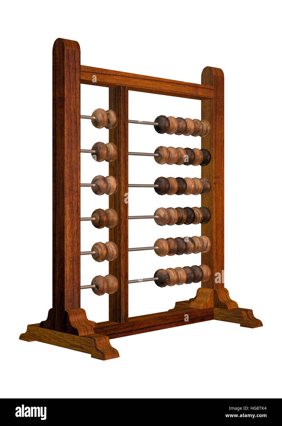 3D rendering of an old abacus isolated on white background Stock Photo ...