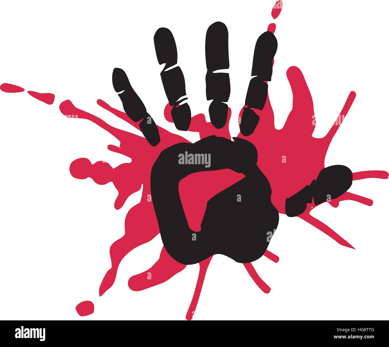 Handprint with blood Stock Vector Image & Art - Alamy