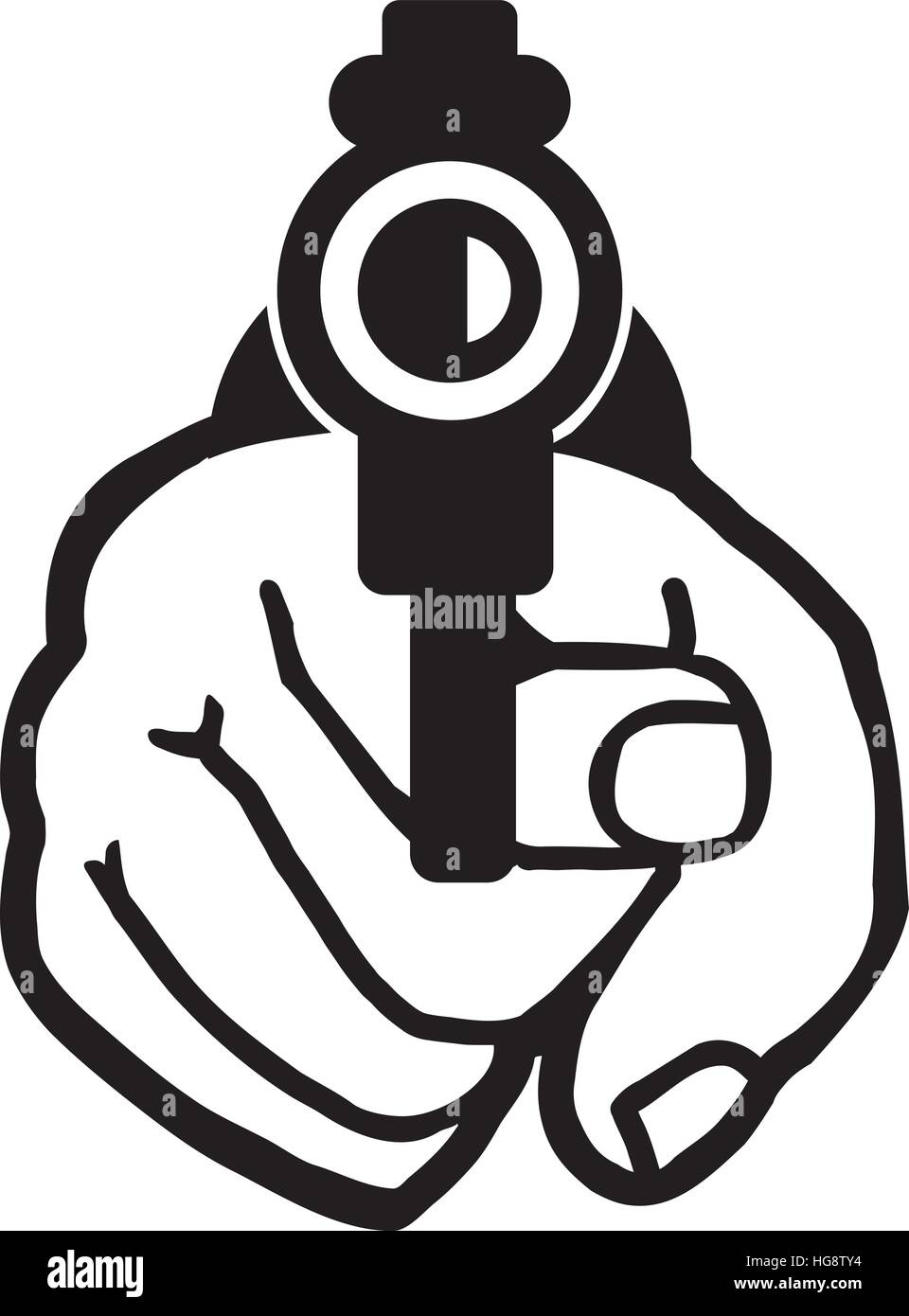 Gun in hand Stock Vector Images - Alamy