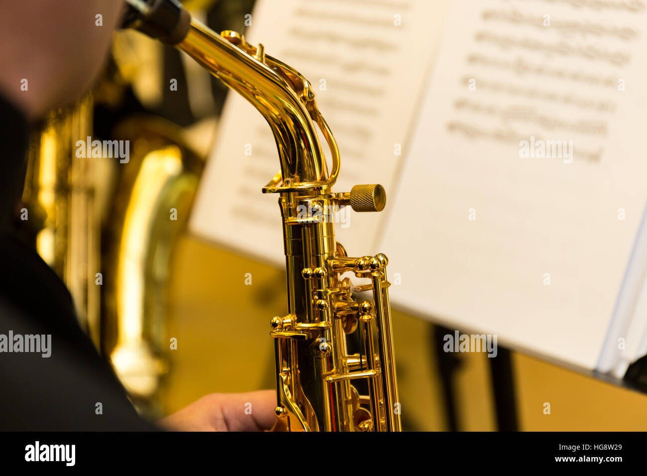 Attractive young male saxophone player hi-res stock photography and ...