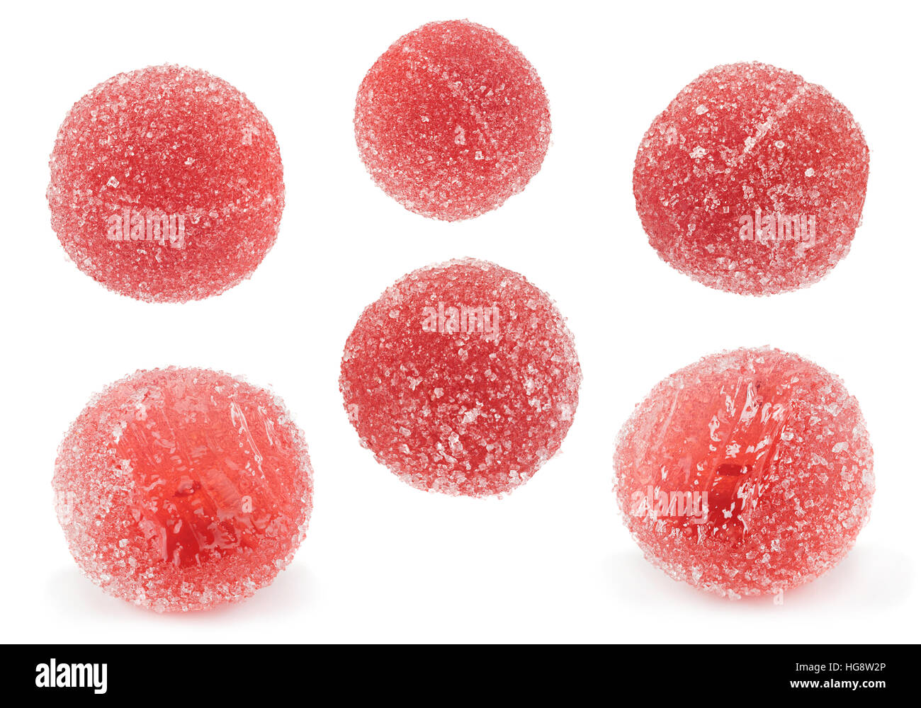 Candied round fruit jelly isolated on white background Stock Photo - Alamy