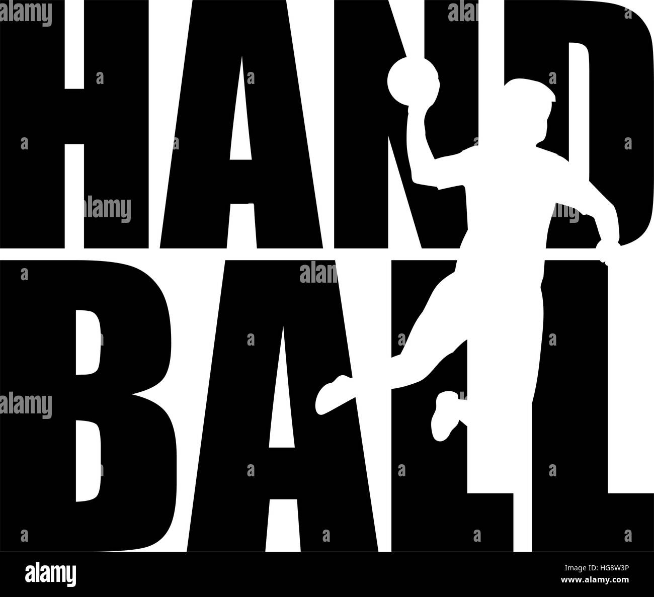 Handball word with player cutout Stock Vector Image & Art - Alamy