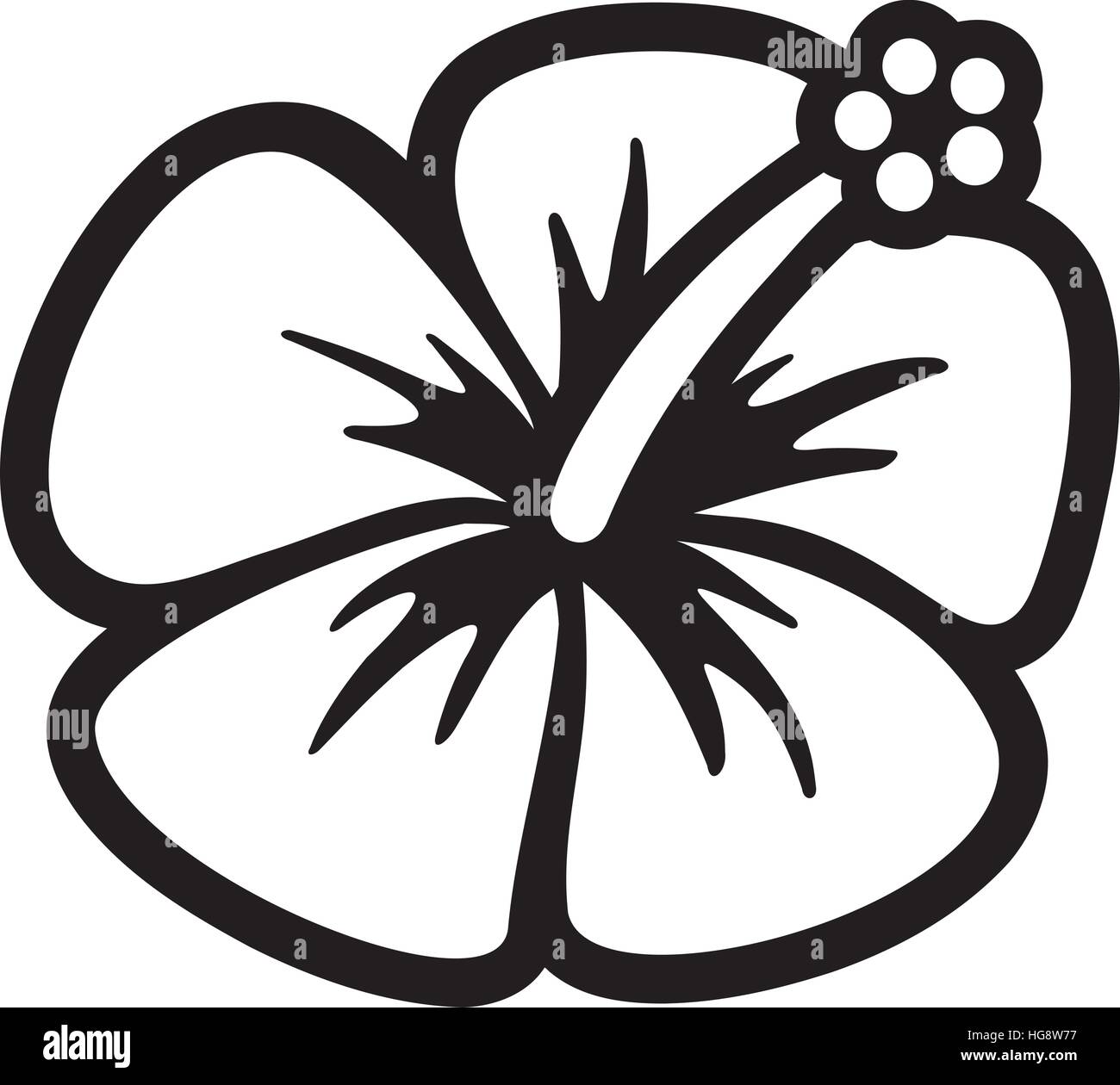 Hibiscus blossom outline Stock Vector Image & Art - Alamy