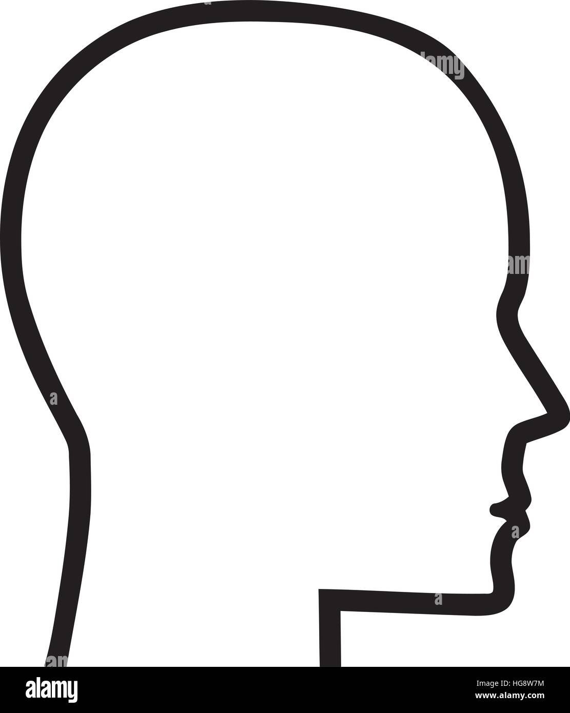 Human head contour icon hi-res stock photography and images - Alamy