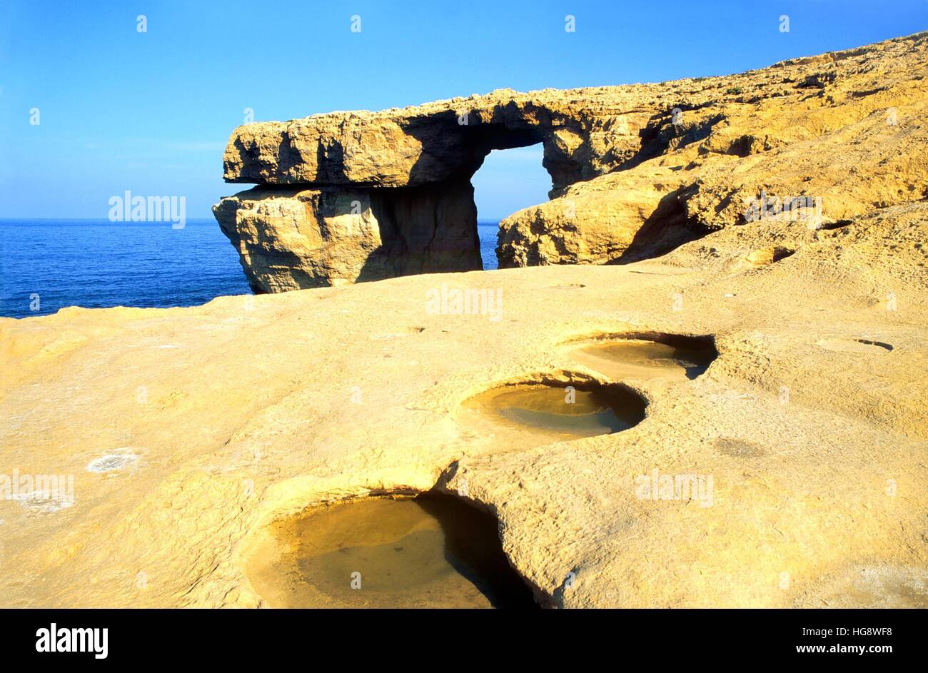 Malta island, the "Azure Window" on the Gozo island Stock Photo - Alamy