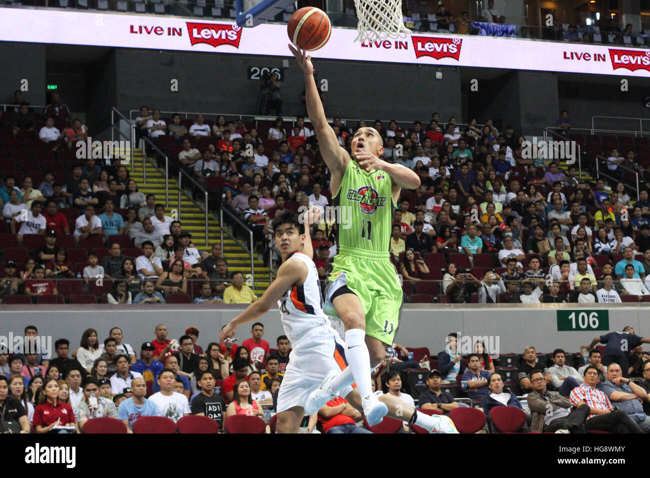 Pasay City, Philippines. 06th Jan, 2017. Mike Cortez of Globalport ...