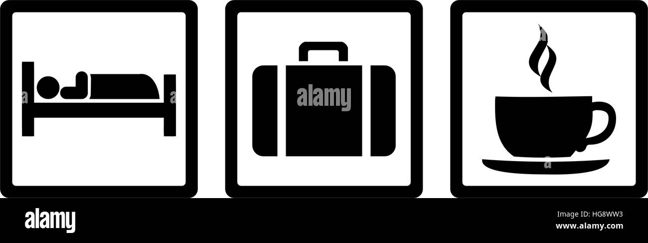 Hotel tester icons. Eat, sleep, drink Stock Vector Image & Art - Alamy