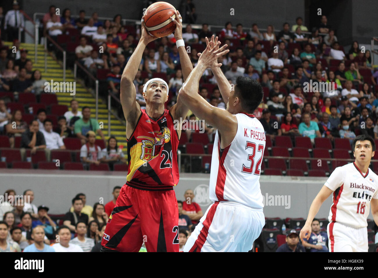 Pasay City, Philippines. 06th Jan, 2017. Arwind Santos of San Miguel ...