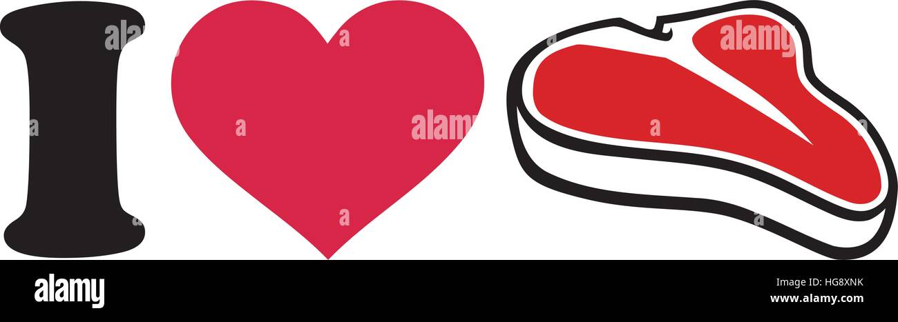 I love meat with steak icon Stock Vector Image & Art - Alamy