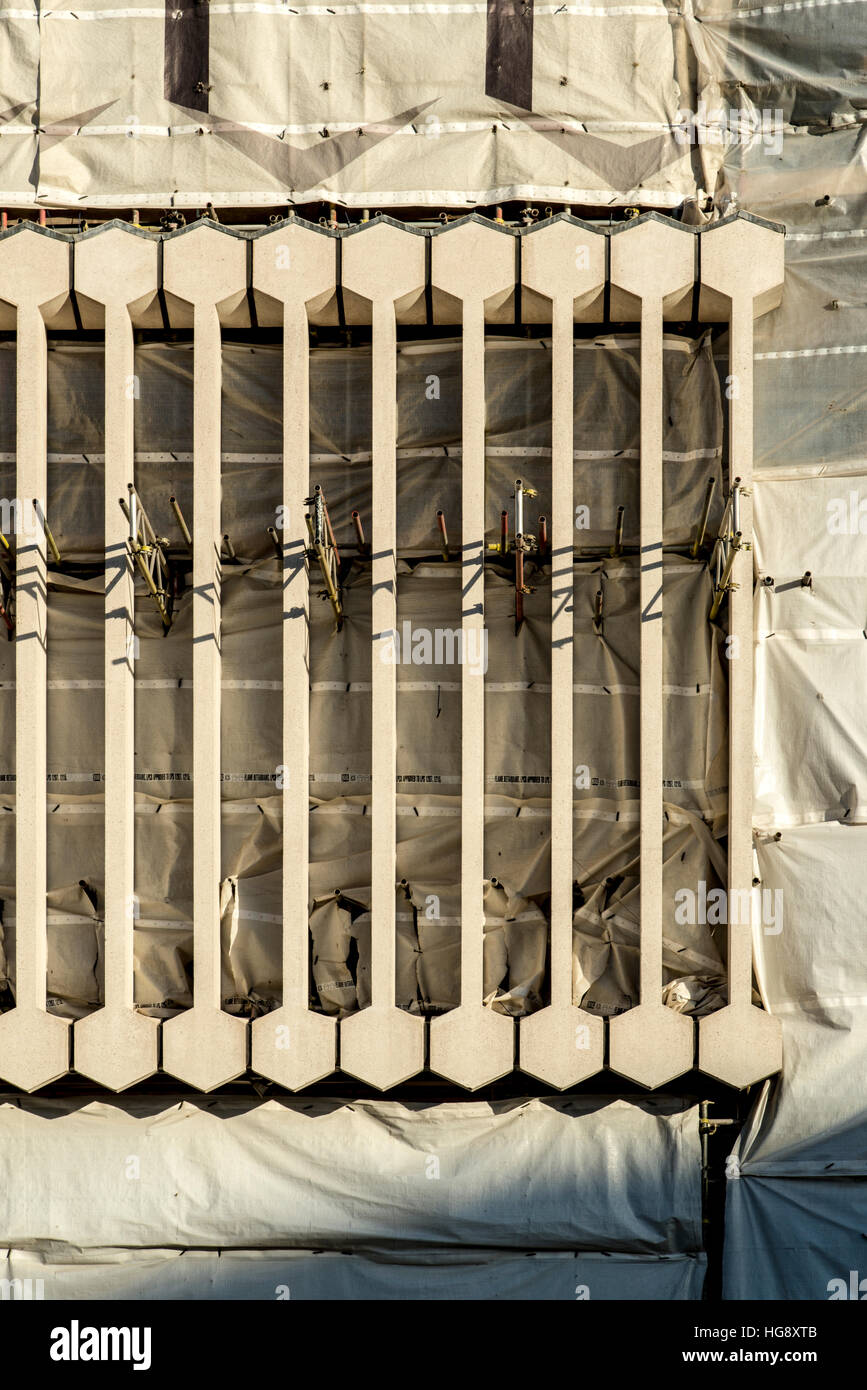 Straight-on close up of London's iconic building Centre Point being ...