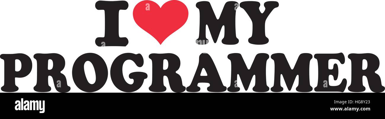 I heart my Programmer Stock Vector Image & Art - Alamy