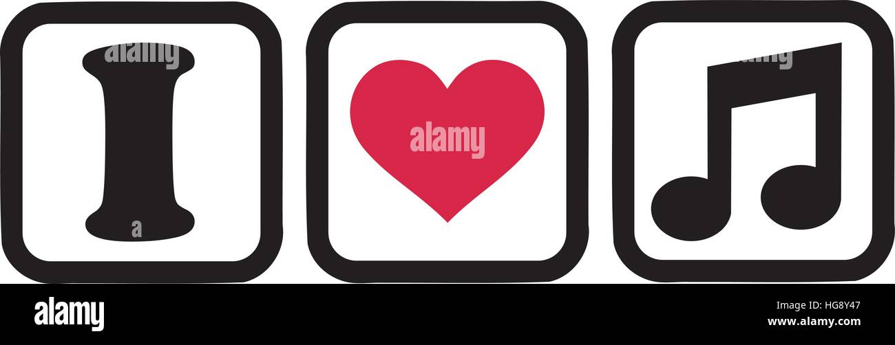 I love music notes icons Stock Vector Image & Art - Alamy
