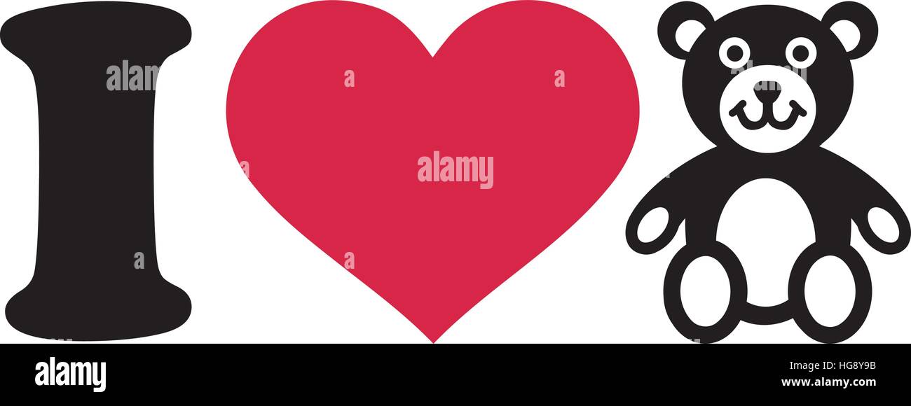 Teddy bear heart logo Stock Vector Images - Alamy
