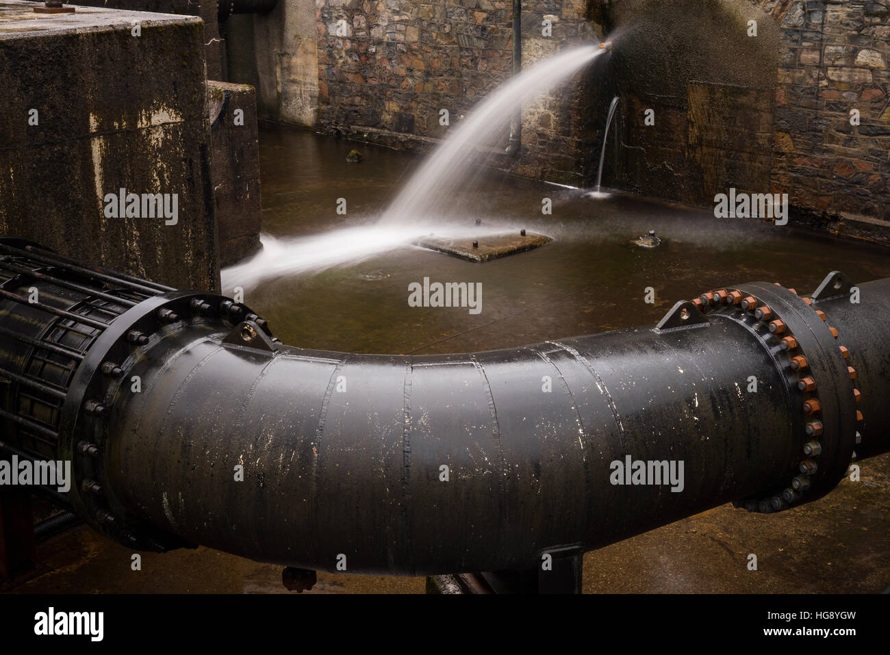 Giant pipes feeding the Aluminium factory at Kinlochleven, Lochaber ...