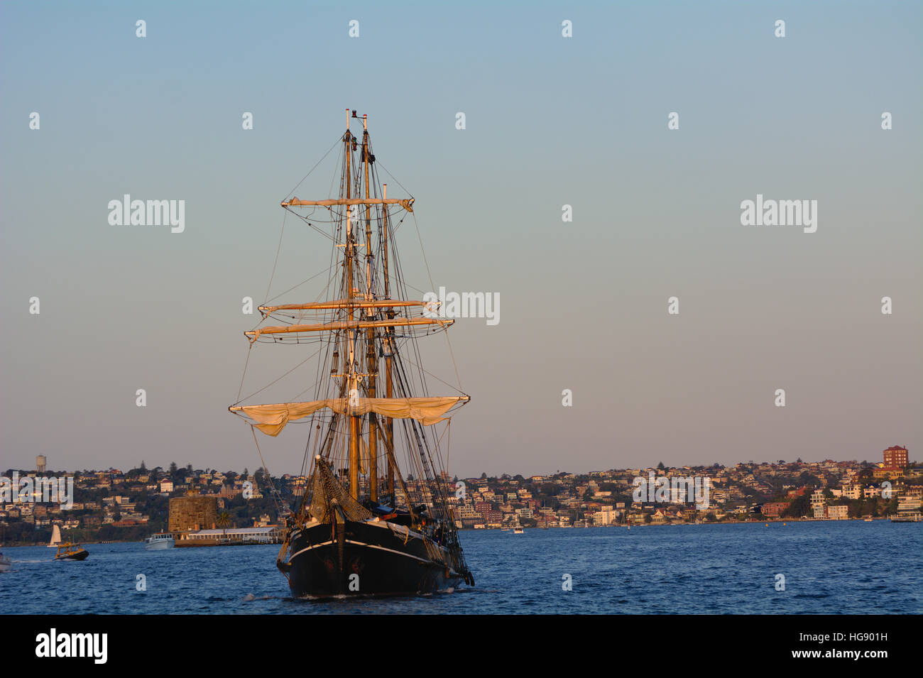 Tall Ship Southern Swan at Sydney harbour Stock Photo - Alamy