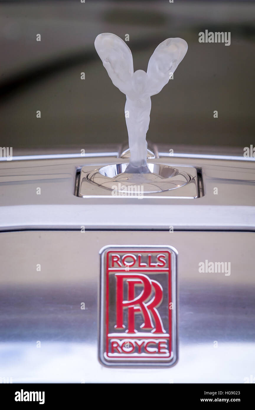 The symbol of a Rolls Royce motor car, the Spirit of Ecstacy Stock ...