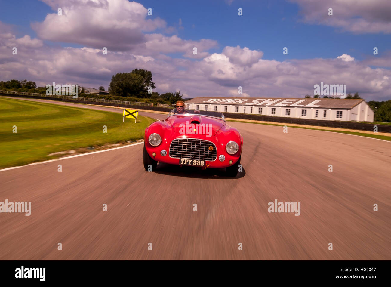 Sally Mason-Styrron, driving her 1950 Ferrari 166 Barchetta around the ...