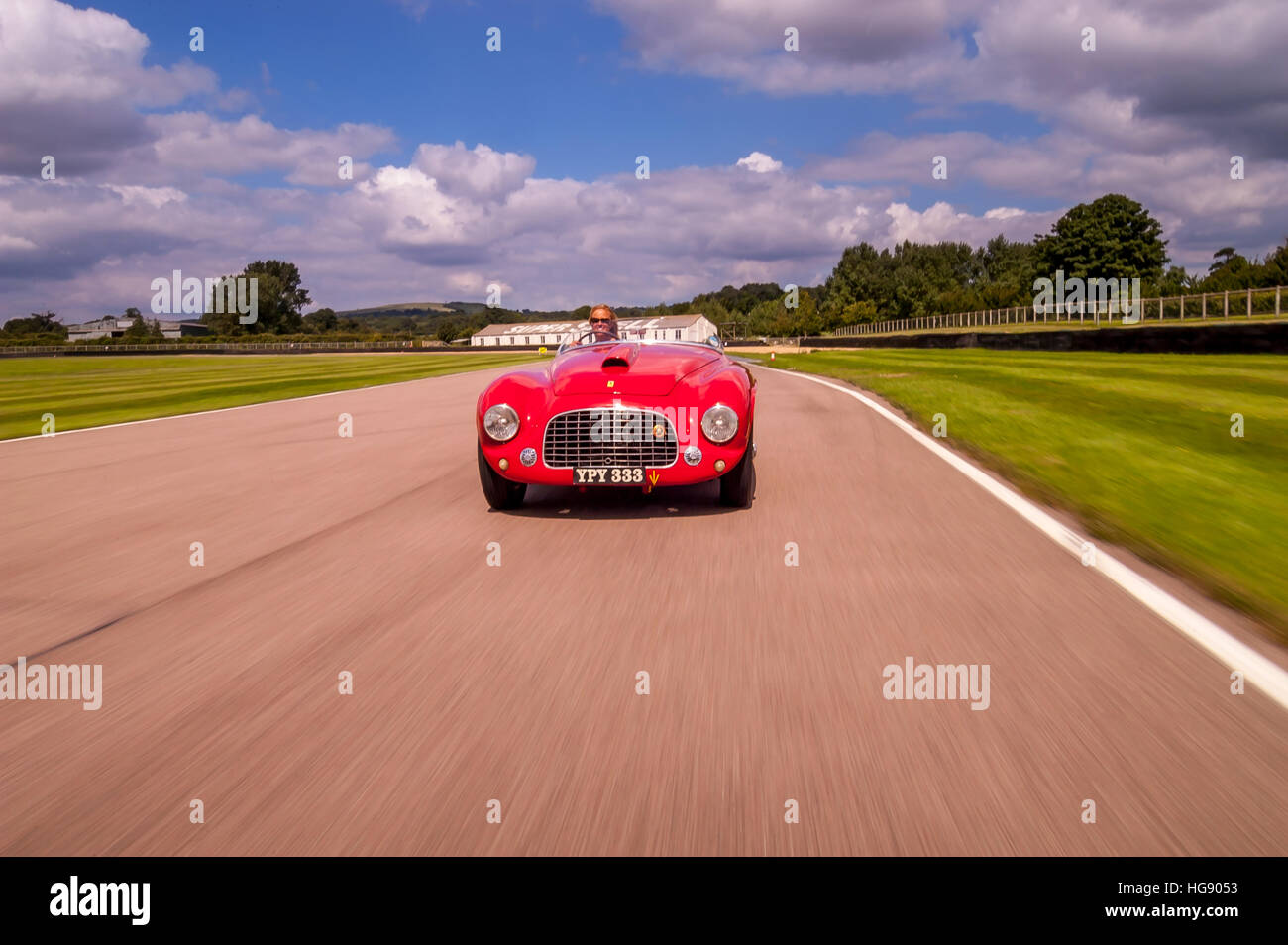 Sally Mason-Styrron, driving her 1950 Ferrari 166 Barchetta around the ...