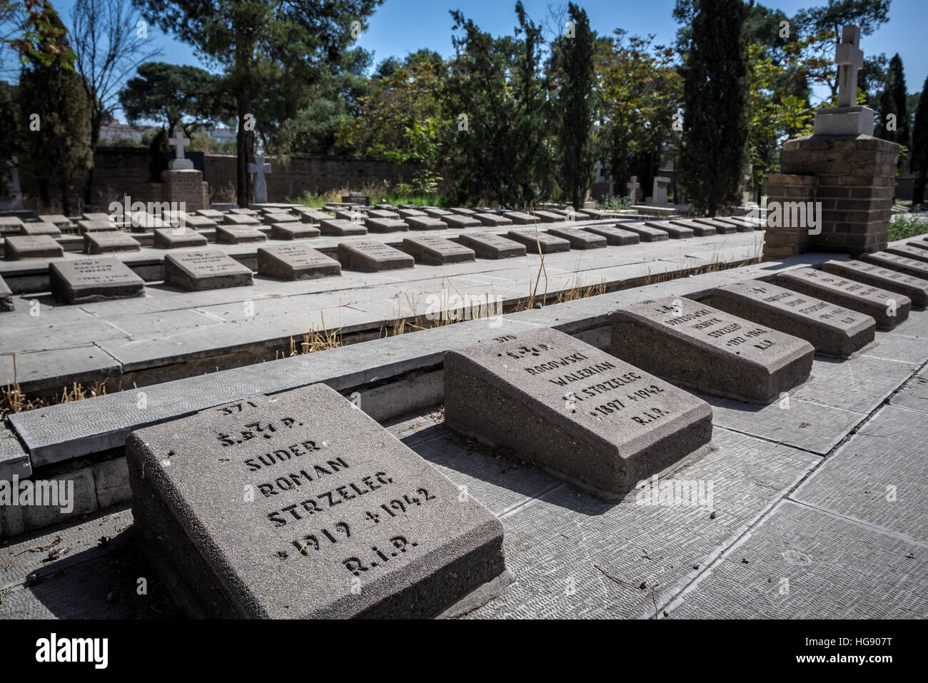 Graves on Polish part of Doulab Cemetery in Tehran, main and largest ...