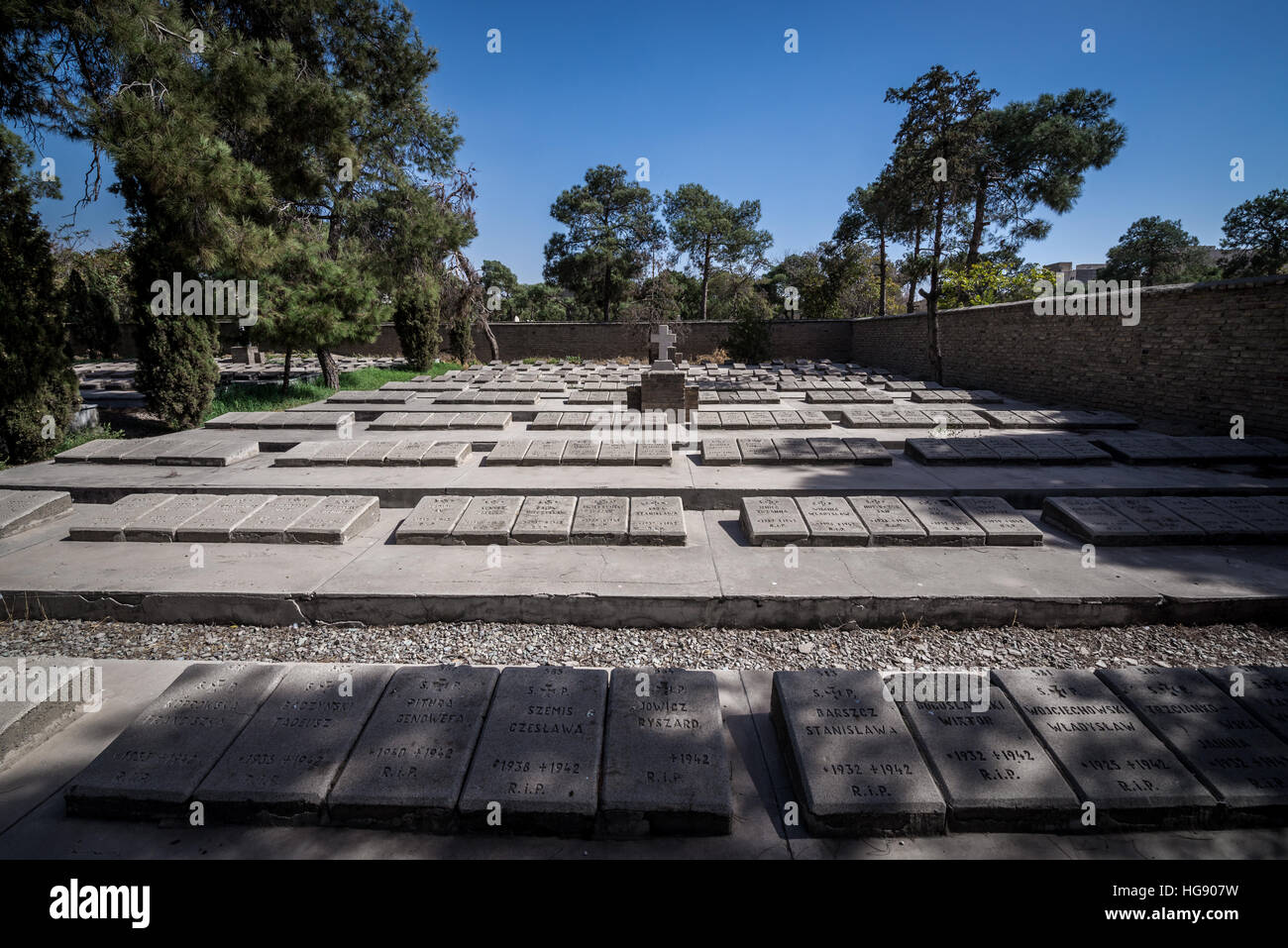 Graves on Polish part of Doulab Cemetery in Tehran, main and largest ...