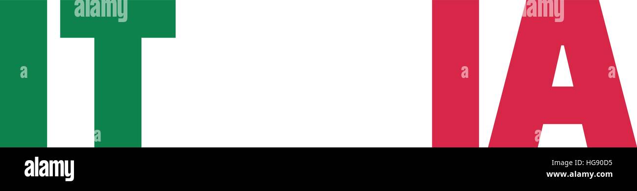 Italy flag word Italia Stock Vector Image & Art - Alamy