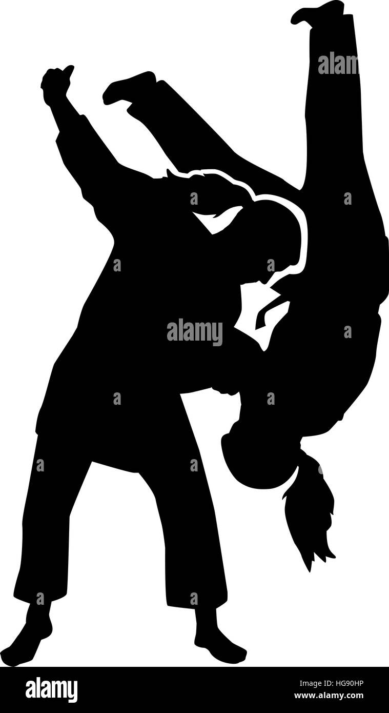 Female Judo fighters Stock Vector Image & Art - Alamy