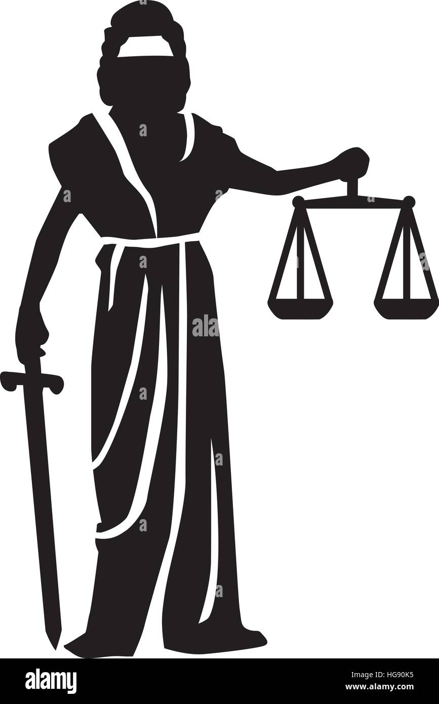 Justitia statue silhouette Stock Vector Image & Art - Alamy