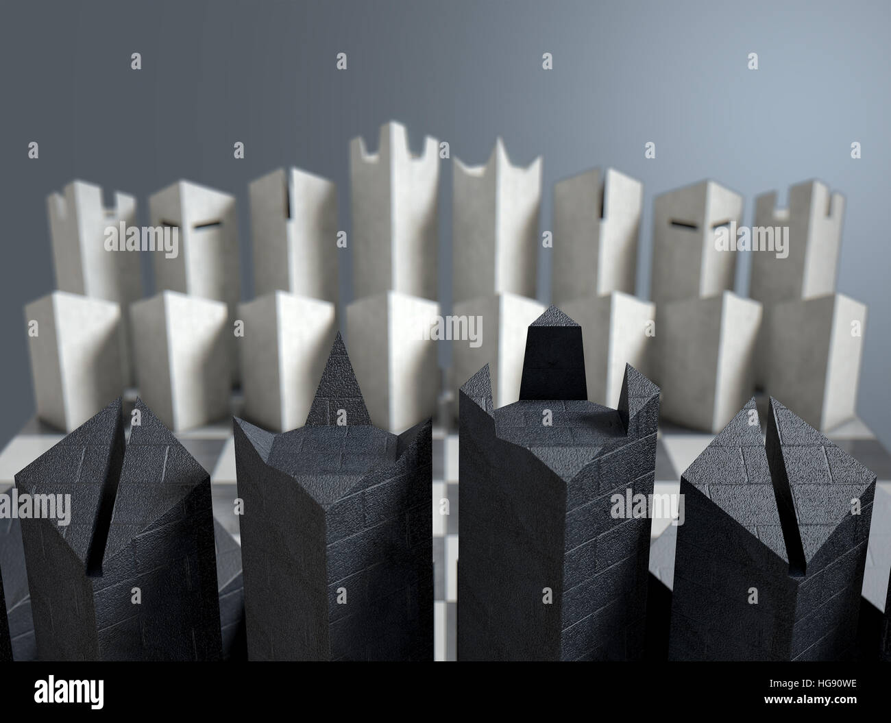 3d render minimalist chess set hi-res stock photography and images - Alamy