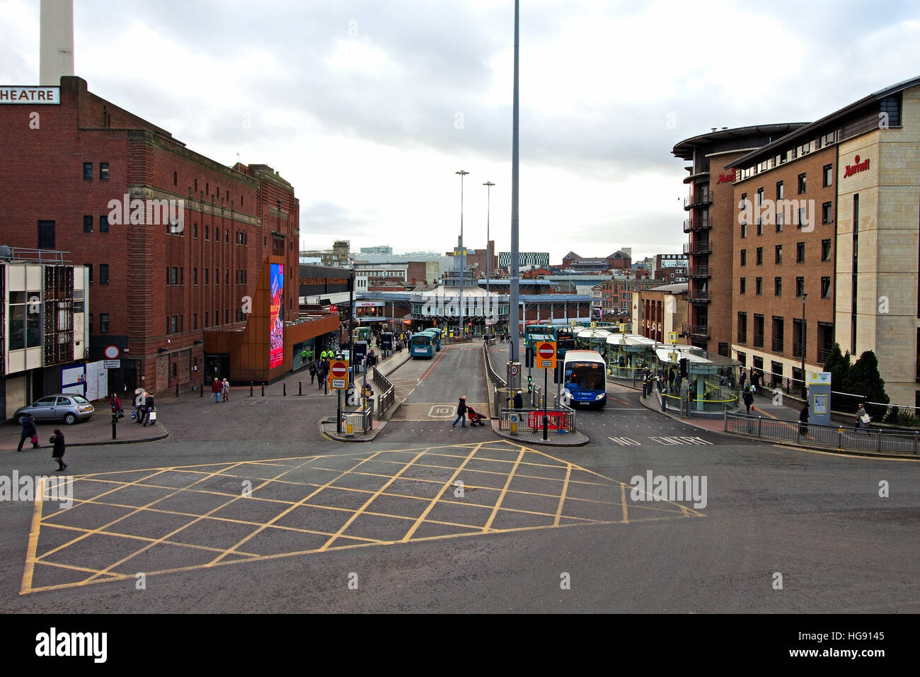 Queen's Square bus station in Liverpool city center Stock Photo - Alamy