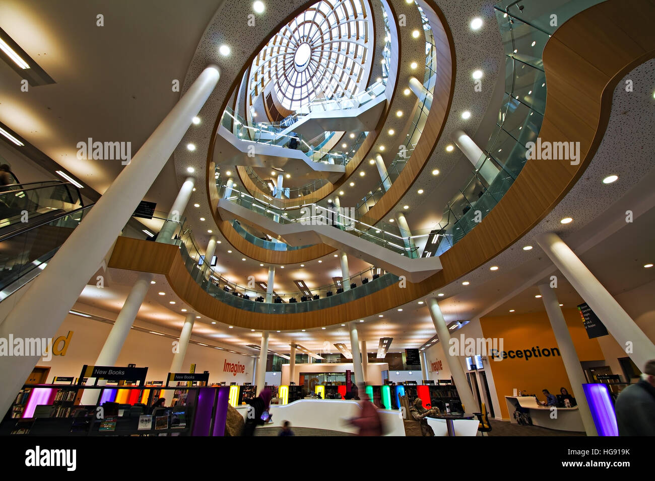 Interior of the newly refurbished Liverpool Central Library Stock Photo ...