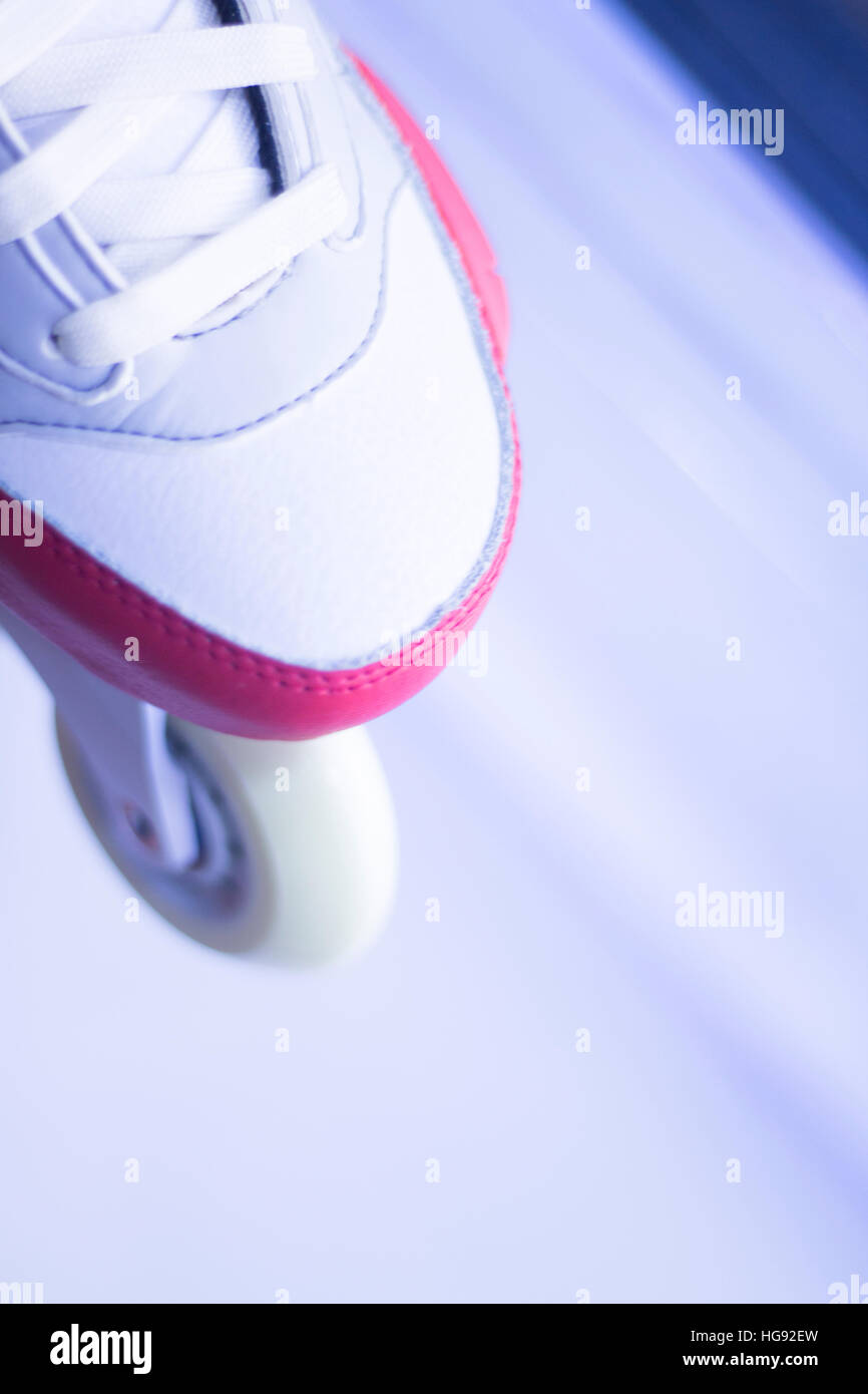 Freestyle girls pink inline skates boots and wheels in retail store ...