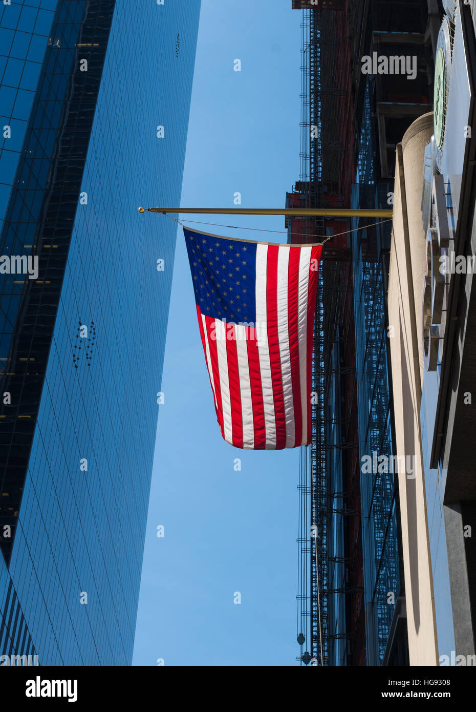 Us flag in manhattan, new york Stock Photo - Alamy