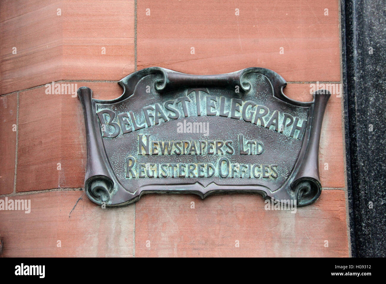 Belfast Telegraph Newspapers Office Sign Stock Photo - Alamy