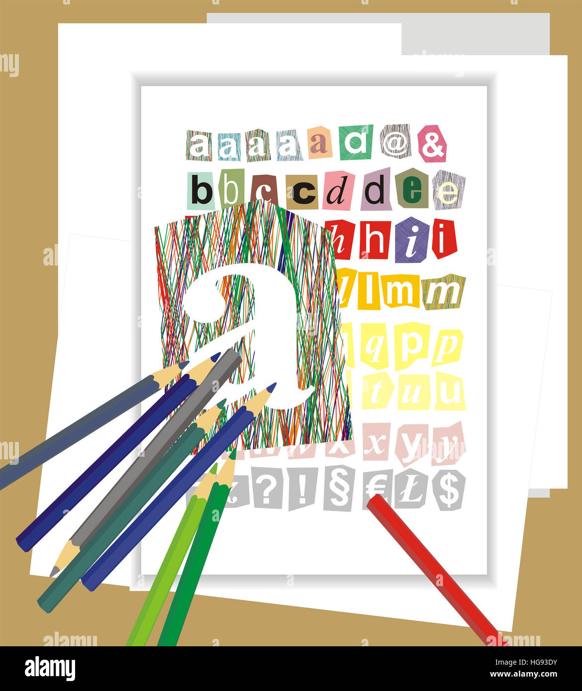 Draw the alphabet Stock Photo - Alamy