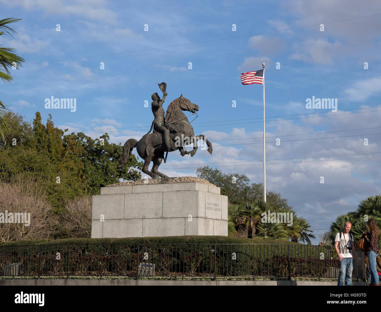 Equestrian statue of Andrew Jackson, Jackson Square, New Orleans Stock ...