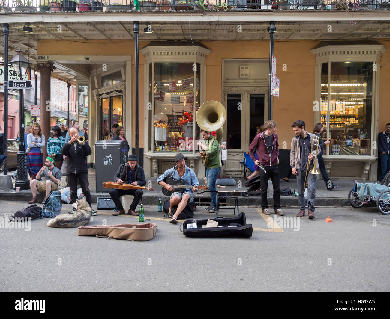 Buskers playing on Royal Street, New Orleans Stock Photo - Alamy