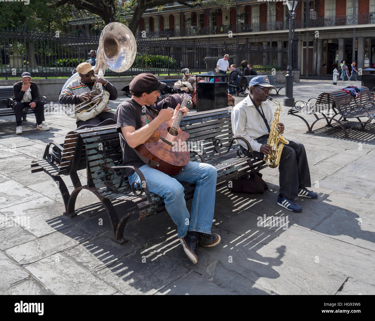 Buskers in Jackson Square, French Quarter, New Orleans Stock Photo - Alamy