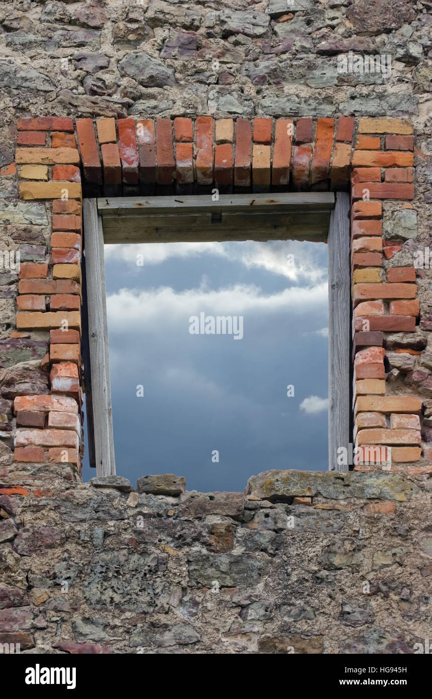 Ruined rustic limestone boulder rubble wall masonry stonework ruins and ...