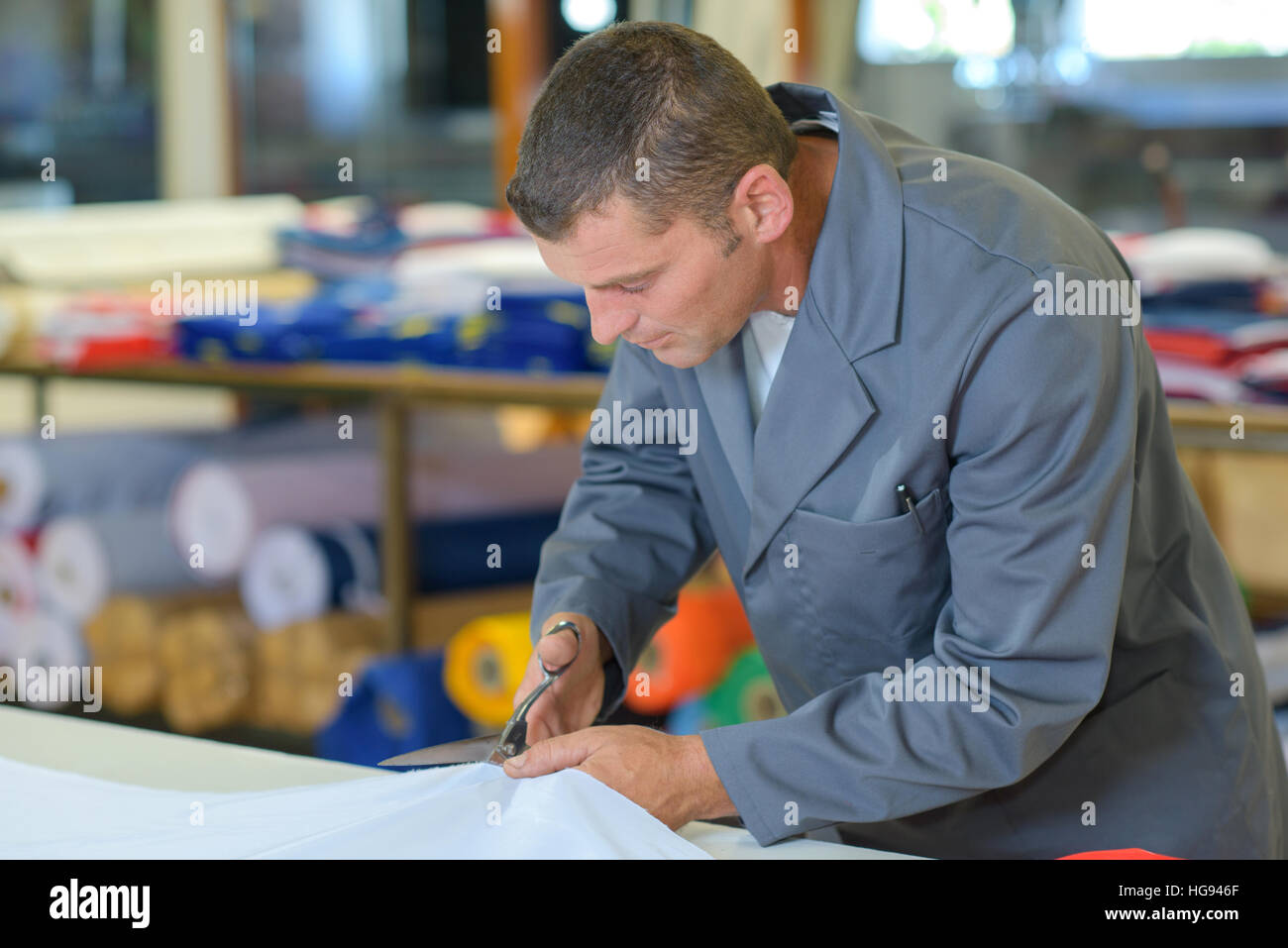 Industrial fabric cutting hi-res stock photography and images - Alamy