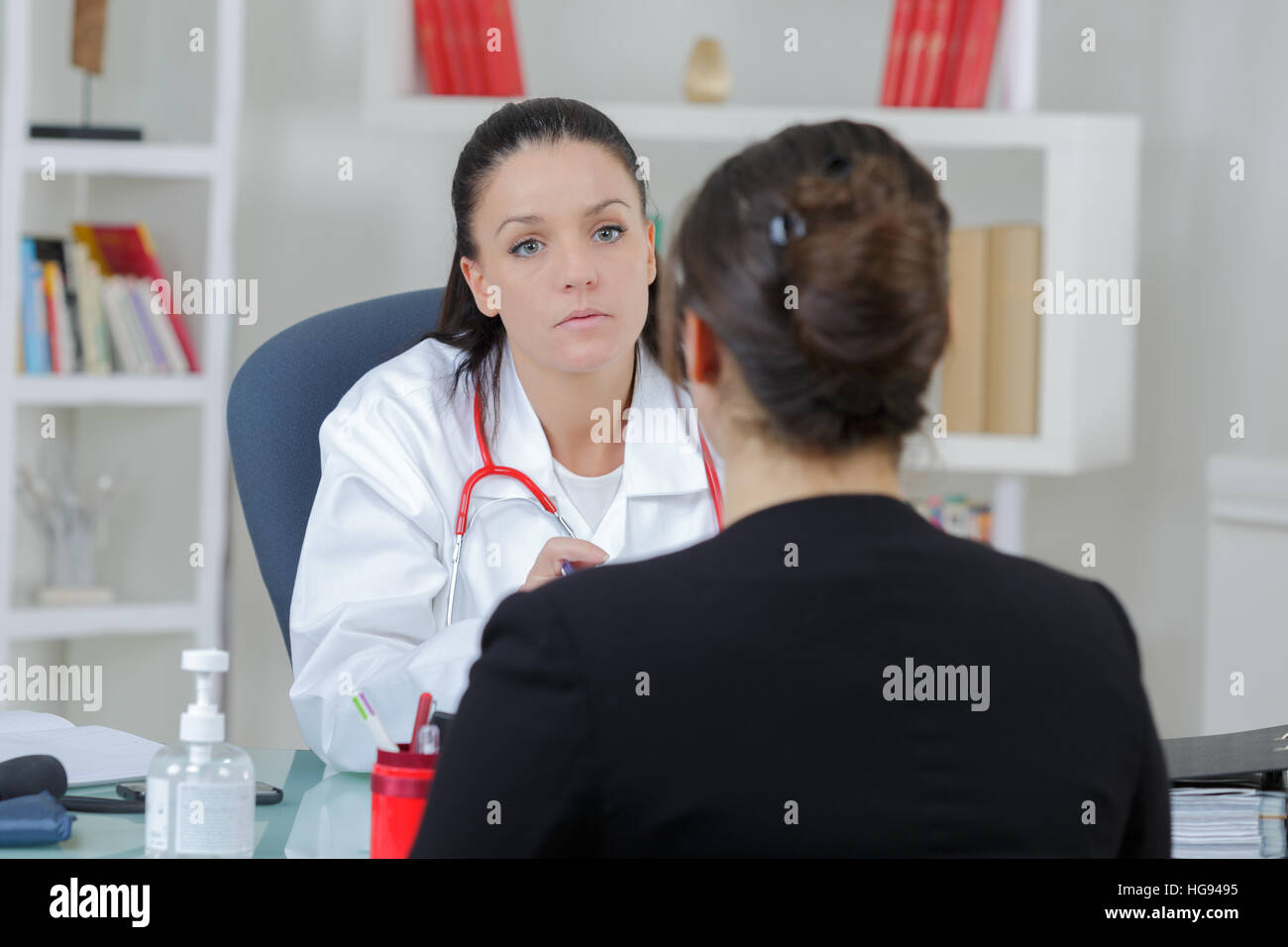 Scared white female patient hi-res stock photography and images - Alamy