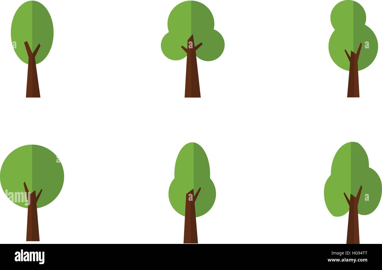 Vector flat of tree set Stock Vector Image & Art - Alamy