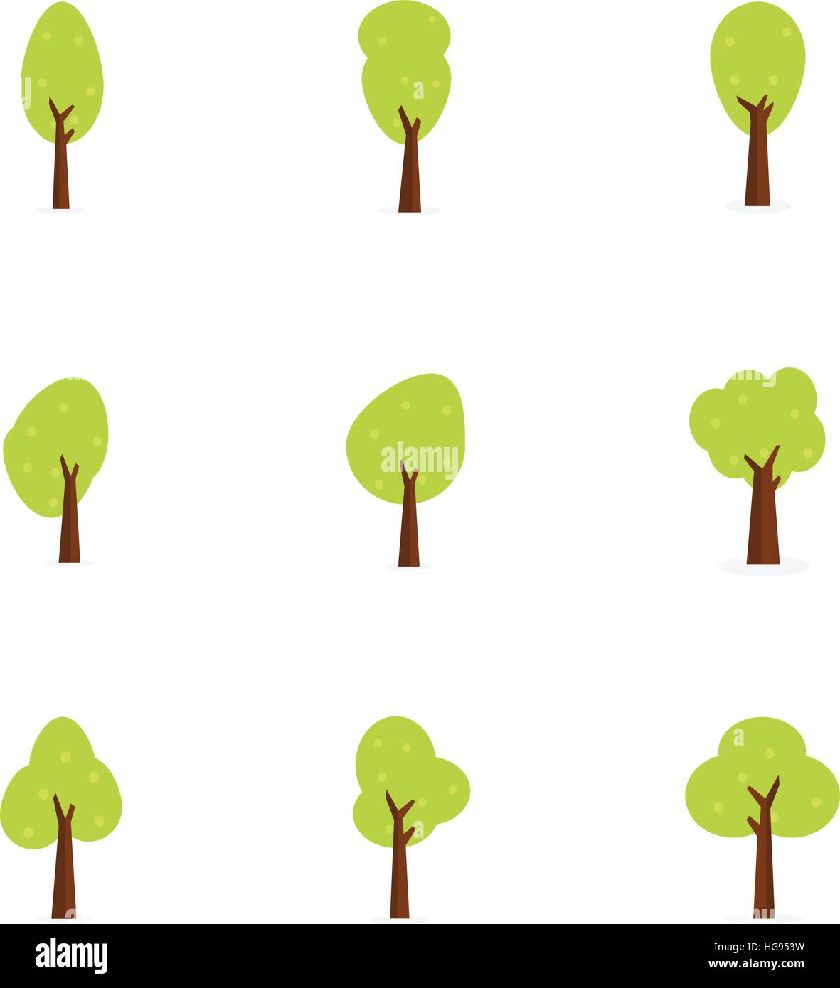 Set of tree flat design vector Stock Vector Image & Art - Alamy