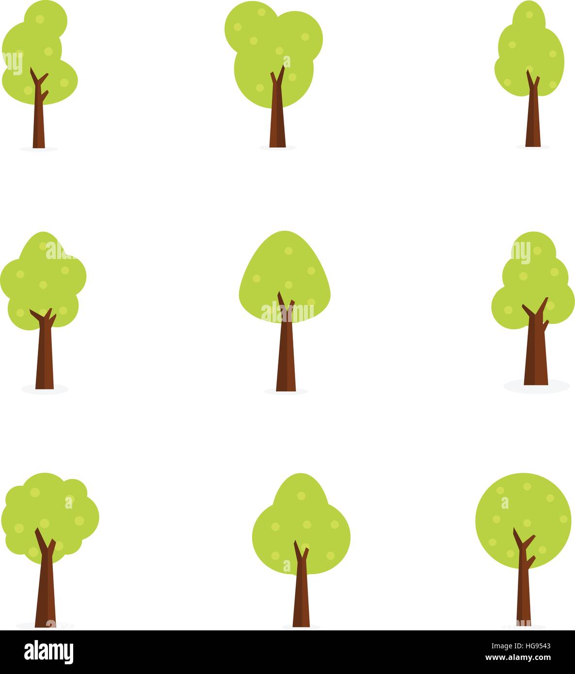 Set of trees flat vector art Stock Vector Image & Art - Alamy