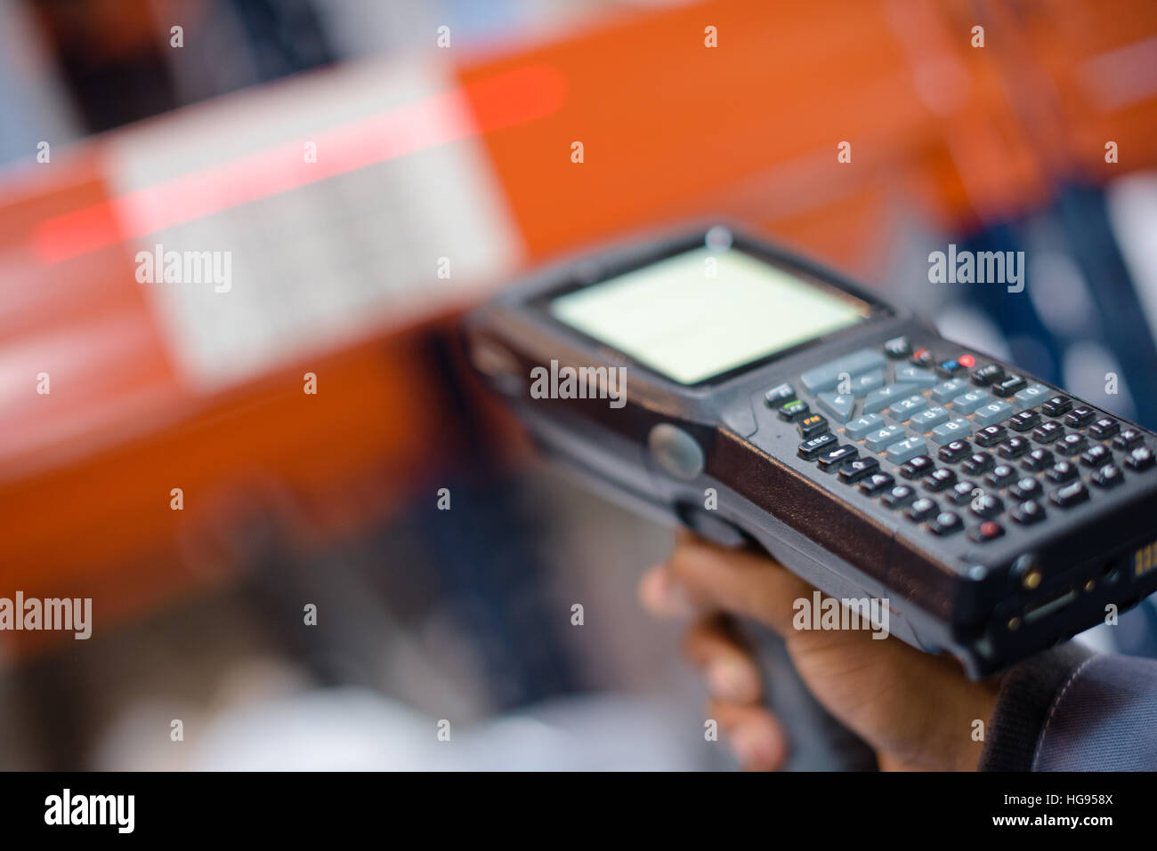 scanning the tag Stock Photo - Alamy