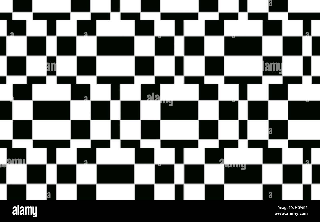 Geometric rectangular black and white pattern abstract background Stock ...